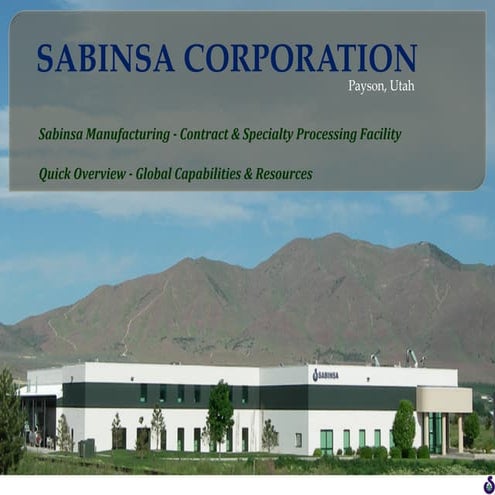 Sabinsa Manufacturing | PPT