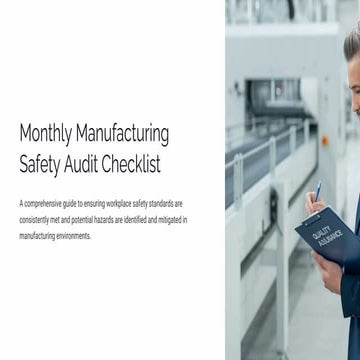 Manufacturing Safety Audit Checklist with eAuditor Audits & Inspections ...
