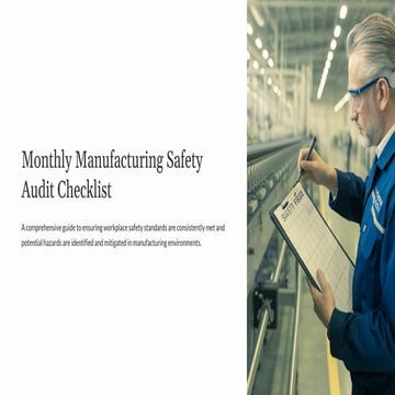 Manufacturing Safety Audit Checklist with eAuditor Audits & Inspections | PDF