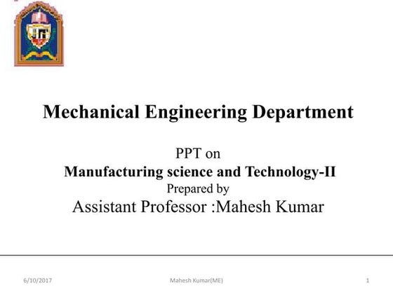 Manufacturing tech 2 | PDF