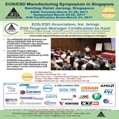 EOS/ESD Association, Inc. Manufacturing Symposium in Singapore | PDF