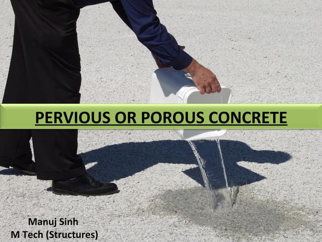 A PROJECT REPORT WATER ABSORBING PAVEMENTS BY USING POROUS CONCRETE | PDF