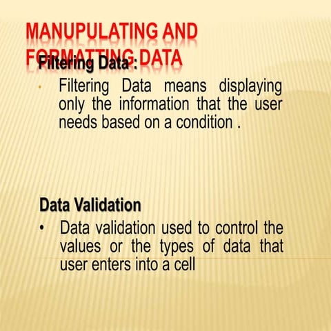 Manupulating and formatting data | PPT