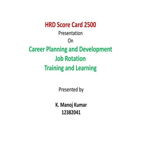 Manu's HRD scorecard | PPTX