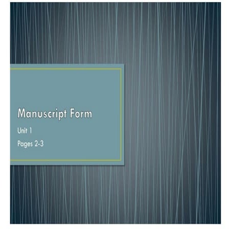 Manuscript Form | PPT