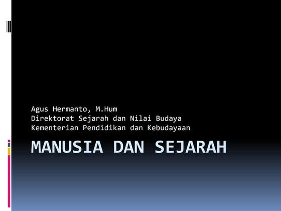 Konsep manusia, ruang dan waktu dalam sejarah | PDF