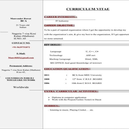 Curriculum vitae | DOC