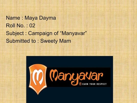 Manyavar Business Case Study .pptx
