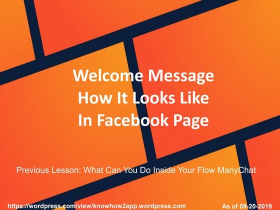 How to Create A Welcome Message ManyChat | PPT