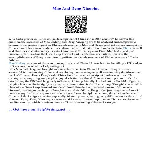 Mao And Deng Xiaoping | PDF
