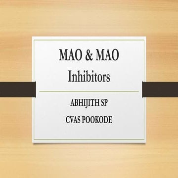 Monoamine Oxidase Inhibitors (MAOIs)