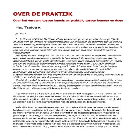 Mao over de praktijk | PDF | Science