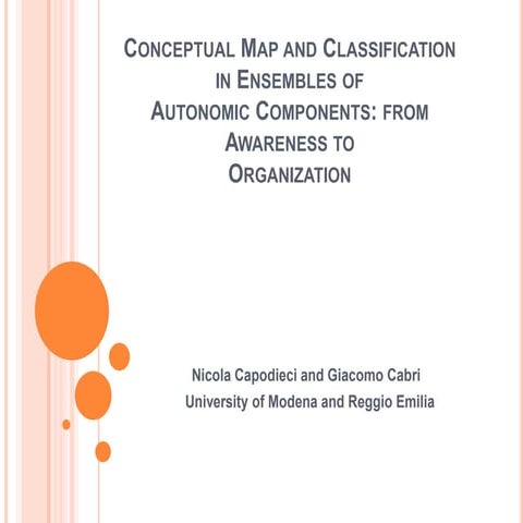 Conceptual Map and Classification In Ensembles Of Autonomic Components ...