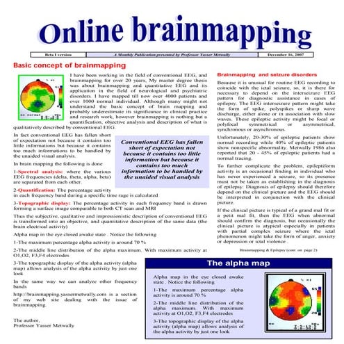 Issues in brain mapping...Introduction & basic concept of brainmapping ...