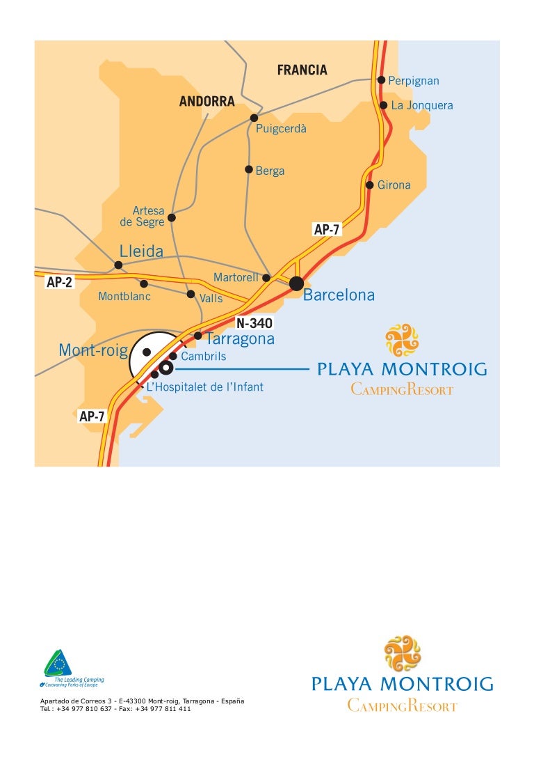 Playa Montroig Camping Resort Map – AWPMK
