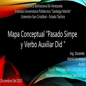 Mapa conceptual pasado simple y verbo auxiliar did | PPTX