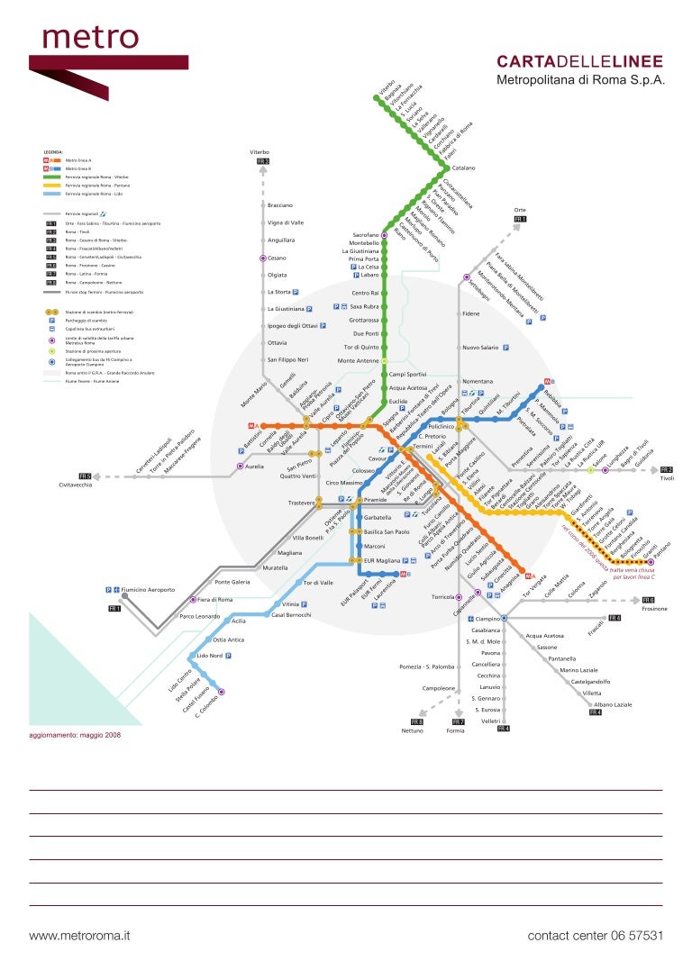 Mapa del metro de roma