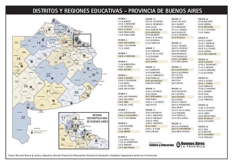 Mapa distritos y regiones educativas detalle