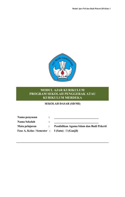 Modul Ajar Agama Kristen Fase A Kurikulum Merdeka | PDF