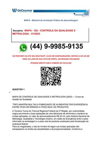 MAPA DE CONTROLE DE QUALIDADE E METROLOGIA.docx