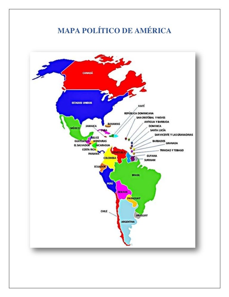 Mapa político de américa