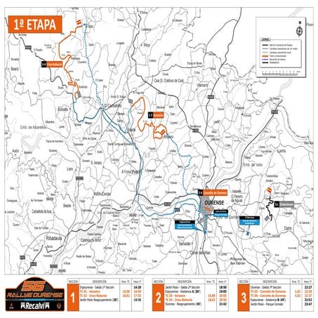 Mapa de tramos del Rallye Ourense 2023 | PDF