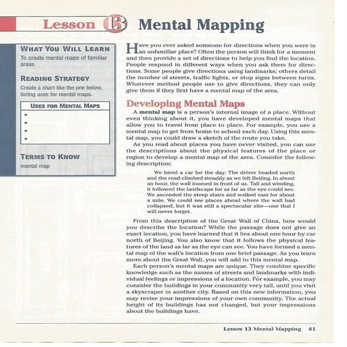 Map center lesson mental mapping | PDF