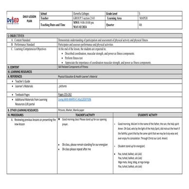 MAPEH 8 QUARTER 1 PHYSICAL EDUCATION AND HEALTH | PDF