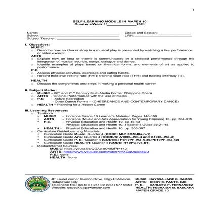 MAPEH 10-Q4-Week 1-converted.pdfpowerpointquarter4 | PDF