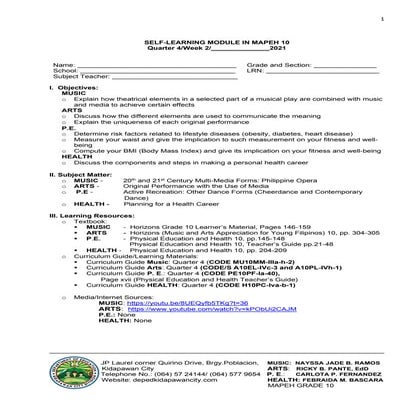 MAPEH 10-Q4-Week 2-converted.pdfpowerpoint mapeh 9 | PDF