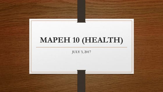 Quarter 1-Week8-MAPEH-10- (HEALTH 10)--- | PDF | Holistic Health ...