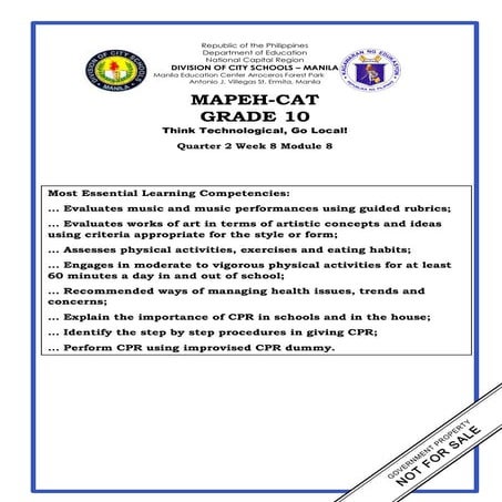 MAPEH CAT GRADE 10 THINK TECHNOLOGICCAL | PDF