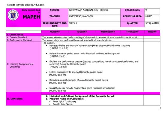 quarter 2-dll-music-9-week1-3-dll.pdf/mapeh | PDF