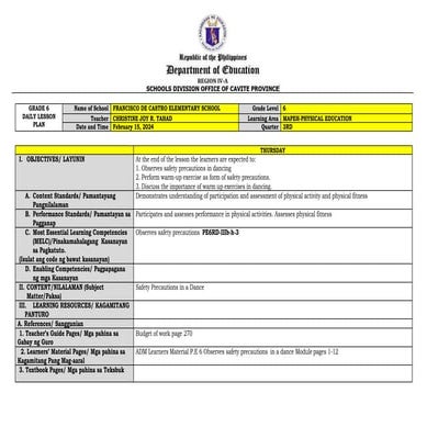 lesson plan in Mapeh six- week 4. health.docx