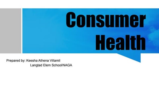 Quarter1 - HEALTH 10 _ CONSUMER HEALTH.pptx | Alternative Medicine ...