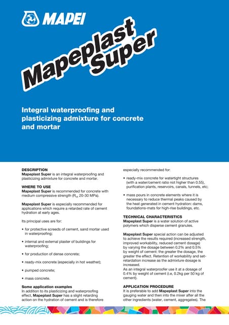Technical Data Sheet of Mapelastic Smart by Mapei | PDF | Chemistry | Science