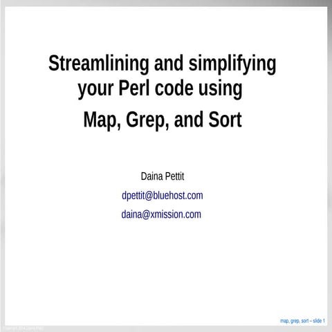 Map Grep Sort Ppt