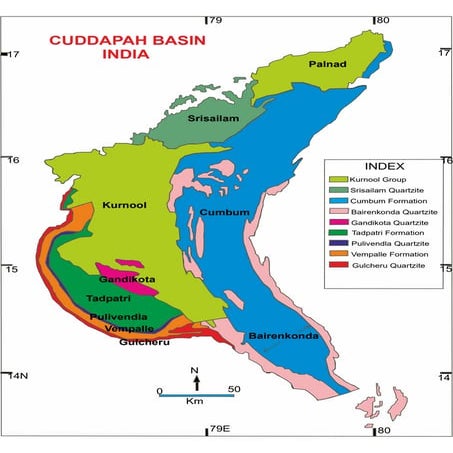 MAP OF CUDDAPAH Cuddapah Basin Map with all the formations.pdf ...