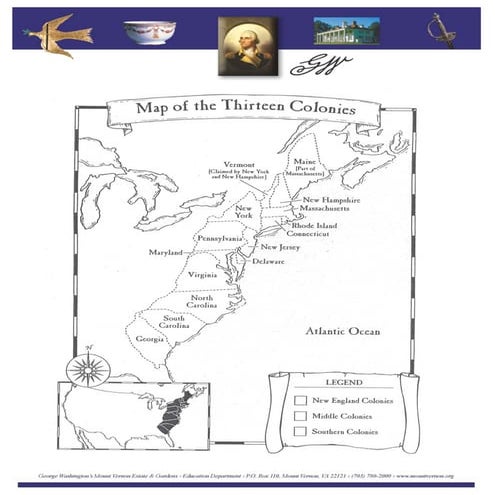 Map of the Thirteen Colonies | PDF