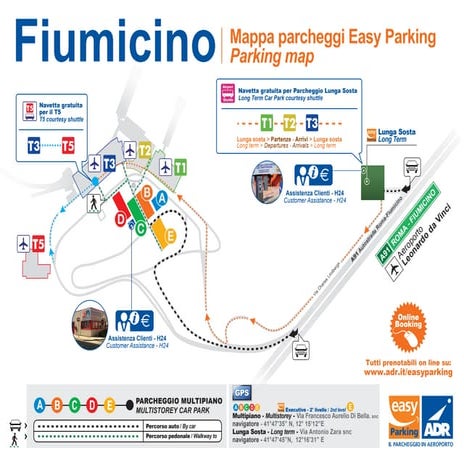 La mappa dei parcheggi Easy Parking di Roma Fiumicino | PDF | Travel