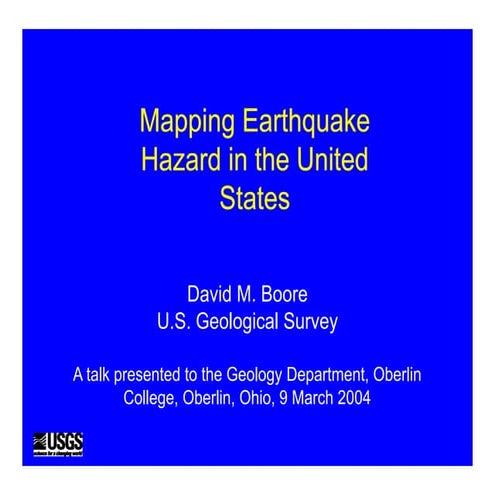 Mapping Earthquake Hazard | PDF