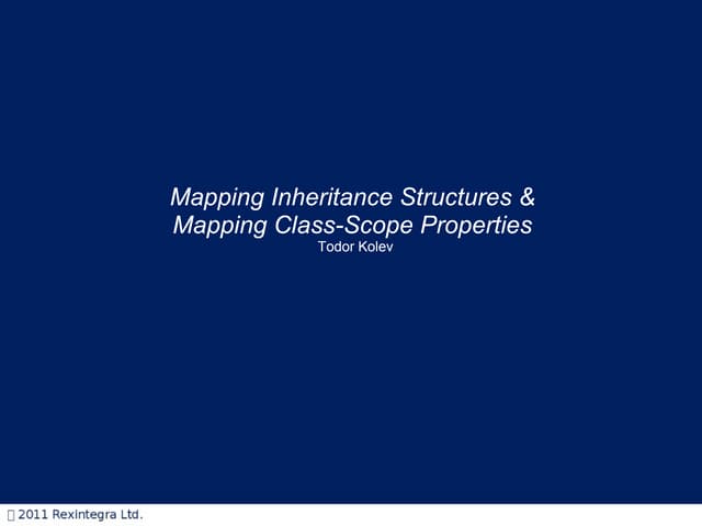 Mapping Problem Domain Objects To Object Persistence Formatsooad 