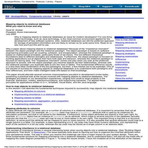 Mapping Objects To Relational Databases Pdf