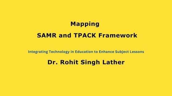 TPACK as a Framework for Technology Driven Teaching and Learning | PDF