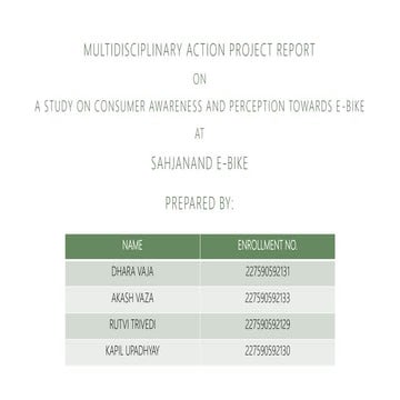 multidisciplinary action project report on e bike | PPTX | Automotive Industry | Industries