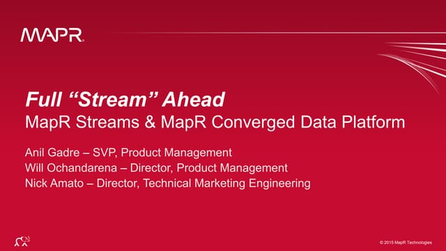 Mapr Streams And Mapr Converged Data Platform Ppt