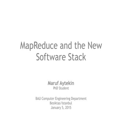 MapReduce and the New Software Stack | PDF
