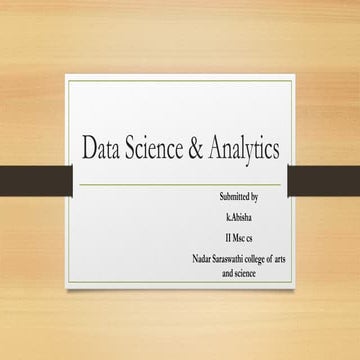 Data science and analytics, computer science | PPTX