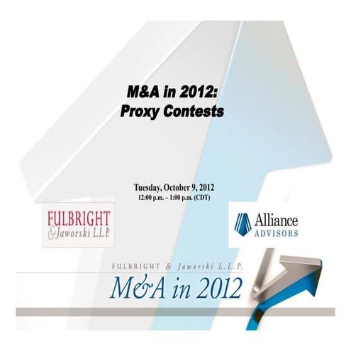 M&A Proxy Contests in 2012 | PPT