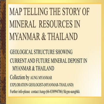 Map telling the story of Mineral Resources in Myanmar & Thailand | PPTX